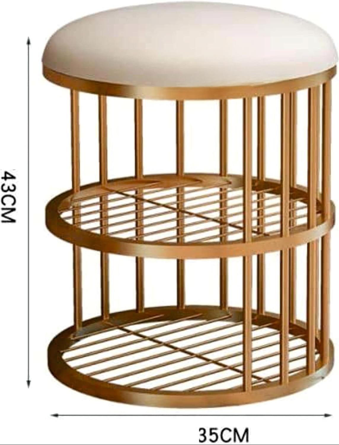Acacia Round Solid Metal Shoe Rack in Gold Finish,”shoe rack with seat ...