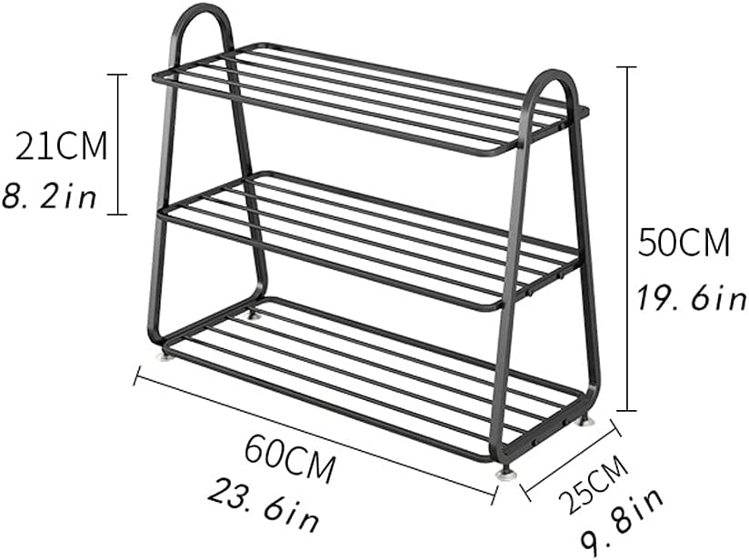 Alana Three-tier Solid Metal Triangle Shoe Rack, “open shoe rack with ...