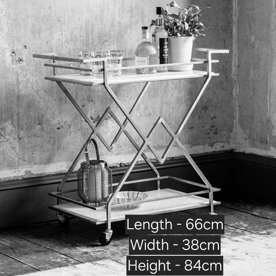 Anatole Solid Metal 2-Tier Bar Cart Trolley - The Tables