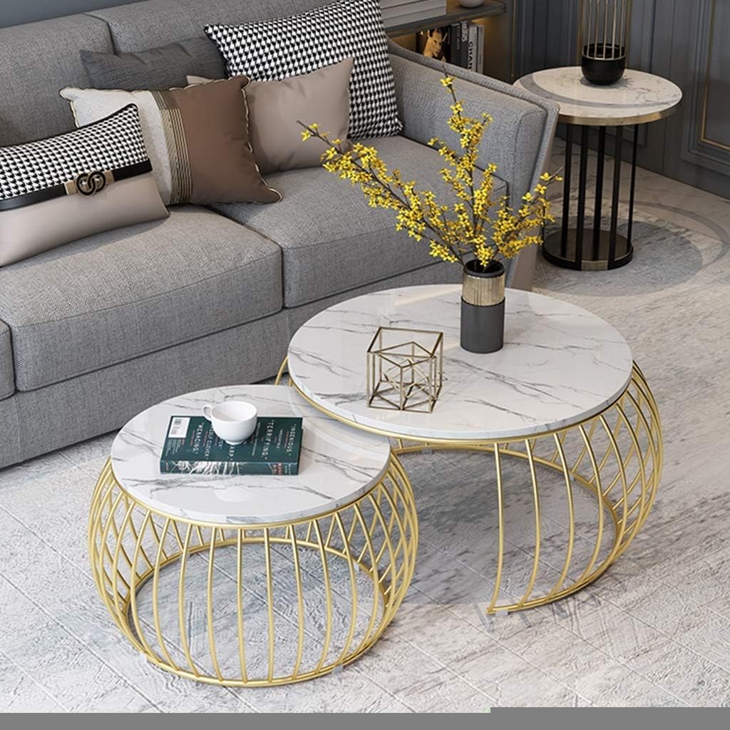 Avaruva Circular cage Center Nesting Tables Set,”centre table marble ...
