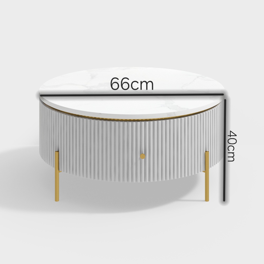 Heritage Round Engineered Wood with Stainless Steel leg Center Coffee ...