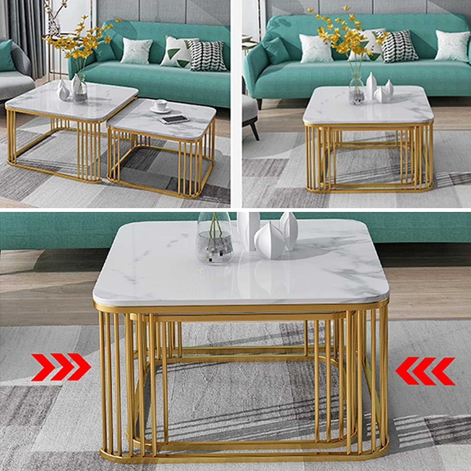 Manhattan Pipe Square Center Nesting Tables Set,”center tables for ...