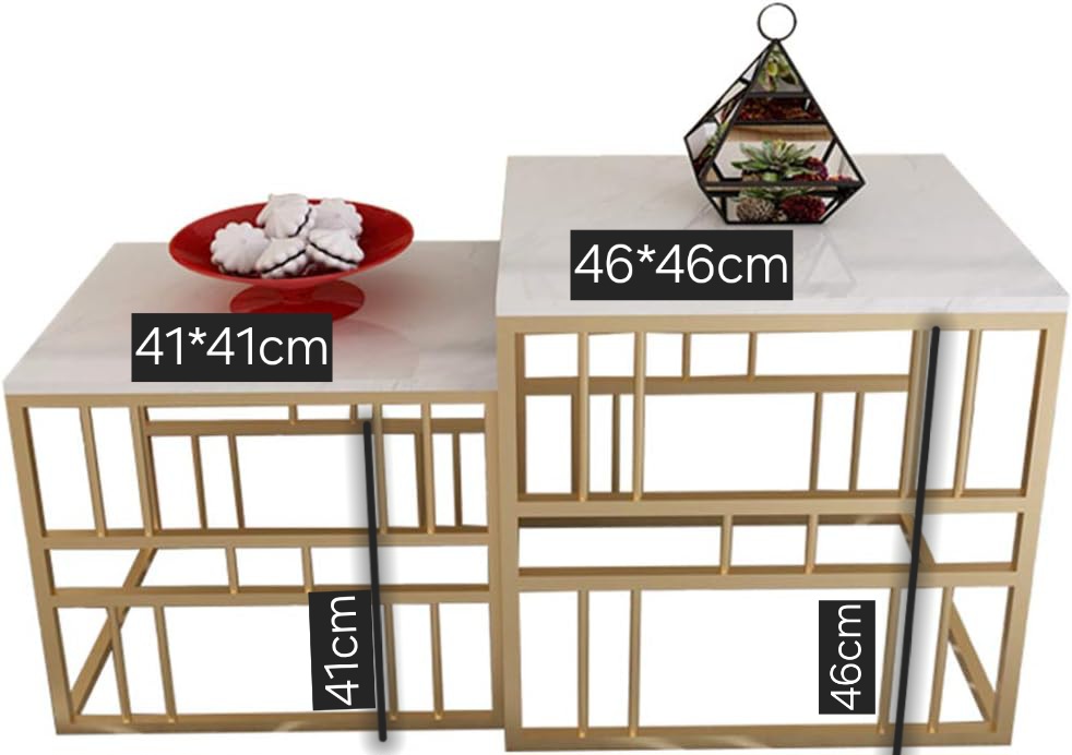 Metallic Bricks Structure Square Centre Nesting Tables Set,”center ...