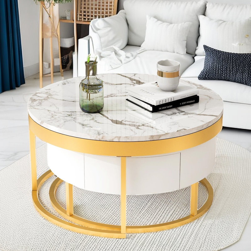 Rayleigh Stainless Steel Round Center Nesting Tables Set in PVD finish ...