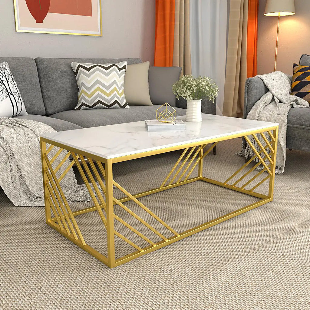 Tawdry Corse Pipe Rectangle Coffee Table,”center tables for living room ...